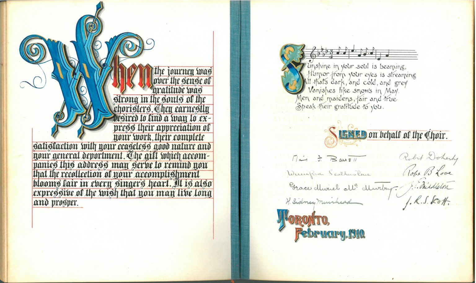 Chorister love expressed in illuminated calligraphy - Toronto ...